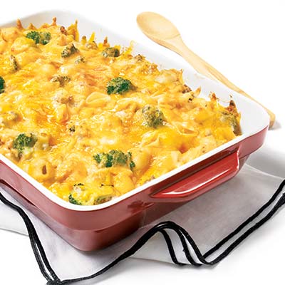 Pâtes gratinées au brocoli, sauce Alfredo - marchestradition