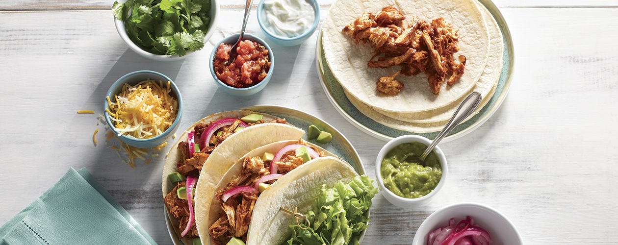 Tacos de poulet effiloché - marchestradition